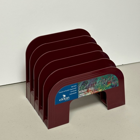 Newell company | Office | Vintage Eldon Step Rack Burgundy Office ...